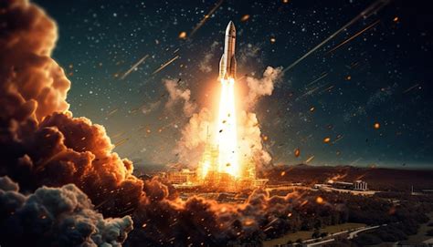 Premium Ai Image Rocket Launching Into Space Exploration Mission