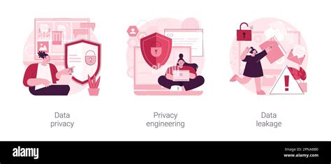 Personal Data Protection Abstract Concept Vector Illustration Set Data