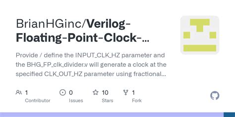 Github Brianhginc Verilog Floating Point Clock Divider Provide