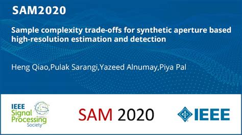 Sample Complexity Trade Offs For Synthetic Aperture Based High