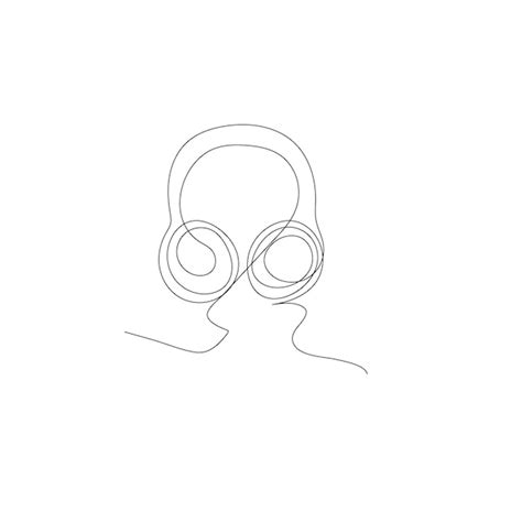 스피커 연속 한 줄 그림 헤드폰 윤 ⁇ ⁇ 터 ⁇ 화 프리미엄 벡터