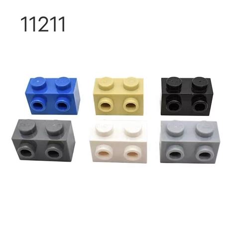 Moc Building Blocks Compatible Lego 11211 Small Particles 1x2 Single Side 2 Holes With Adapter