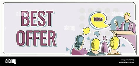 Text Caption Presenting Best Offer Word Written On To Convince Someone By Rendering All The