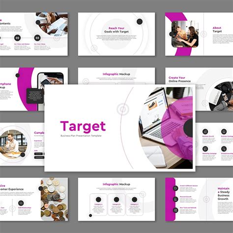 Шаблон бизнес презентации With Target Biecom Market