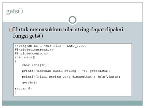Pemrograman Terstruktur Input Output Input Output Output Fungsi
