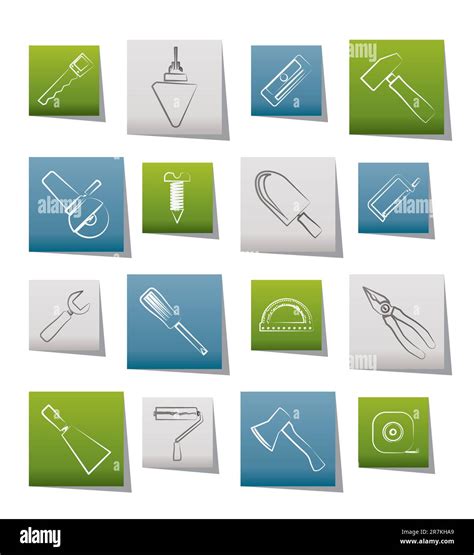 Construction And Building Tools Icons Vector Icon Set Stock Vector Image Art Alamy