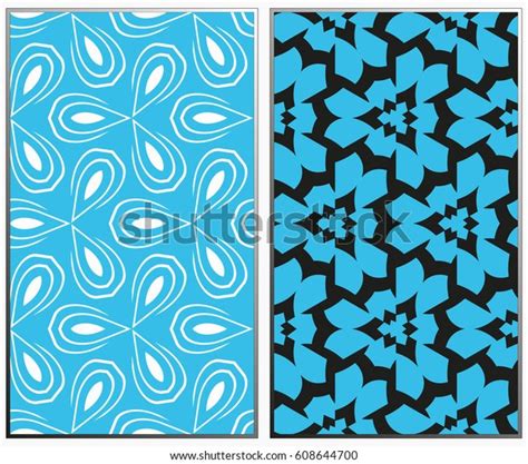 Vector Monochrome Seamless Patterns Set Abstract Stock Vector Royalty