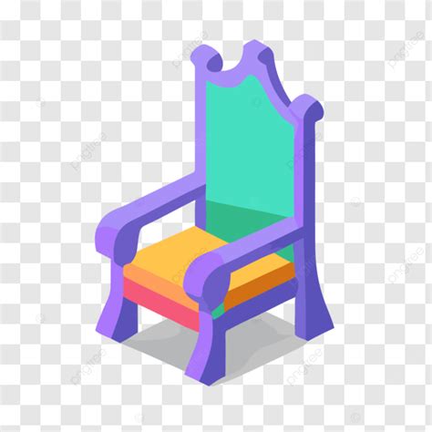 나무 의자의 등각 투영 이미지 벡터 흰색 바탕에 킹 의자의 단순한 다채로운 아이콘 그림자 없음 작은 프레임 중앙 Png 일러스트 및 벡터 에 대한 무료 다운로드