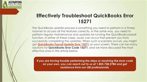 PPT Quick Solutions For QuickBooks Payroll Update Error 15271 PowerPoint Presentation ID