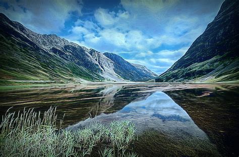 흐린 하늘 스코틀랜드 스코틀랜드 풍경 스코틀랜드 녹색 덮여 산 흐린 하늘 구름 물 호수 바다 바다 반사 Hd 배경 화면 Wallpaperbetter