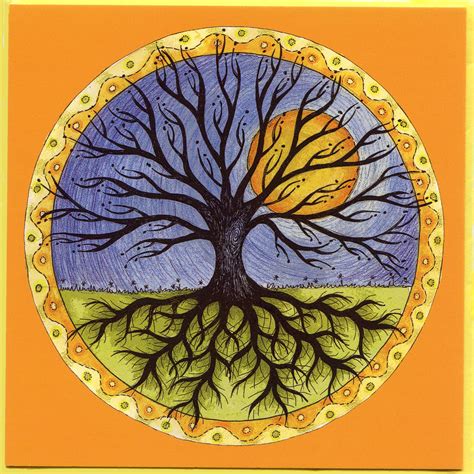 Tree Of Life Blank Square Greetings Card