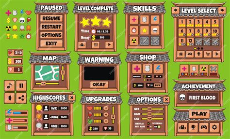 Premium Vector User Interface For Creating Game