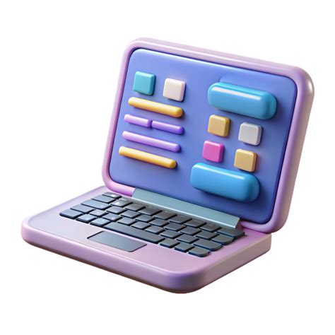 Dramatic Artistic Laptop With Coding Interface Isolated Element Premium