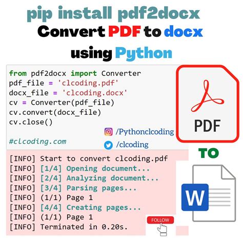 Python Coding On Linkedin Convert Pdf To Docx Using Python Applied Data Science With Python