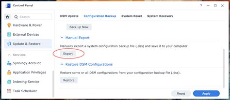 using configuration backup with synology nas storage alchemist