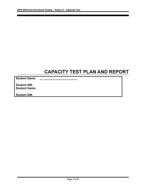 Project 2 Capacity Test Plan And Report Capacity Test Plan And Report