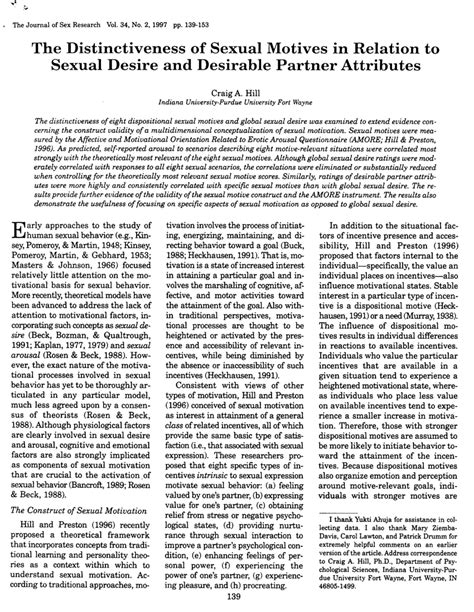 Pdf The Distinctiveness Of Sexual Motives In Relation To Sexual