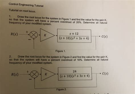 Solved Control Engineering Tutorial Tutorial On Root Locus