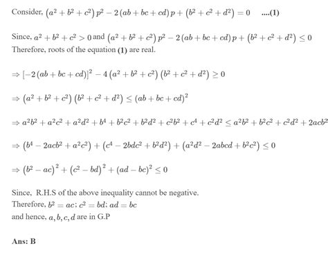 If A B C D And P Are Distinct Real Numbers Such That A B C P Ab Bc