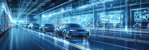 Premium Ai Image Automated Robots Futuristic Electric Vehicle Manufacturing Generative Ai