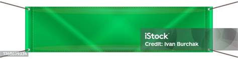 녹색 섬유 배너 빈 빈 캔버스 템플릿 3d 사실적으로 격리된 벡터 일러스트레이션 웹 배너에 대한 스톡 벡터 아트 및 기타 이미지