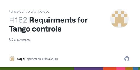 Requirments For Tango Controls Issue Tango Controls Tango Doc GitHub