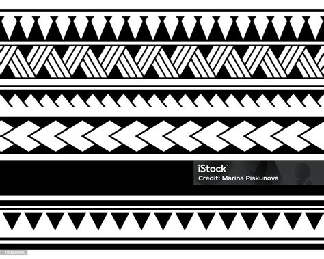 마오리 폴리네시안 문신 테두리 부족 소매 패턴 벡터입니다 사모아 팔찌 문신 디자인 팔 또는 발 0명에 대한 스톡 벡터 아트 및 기타 이미지 Istock