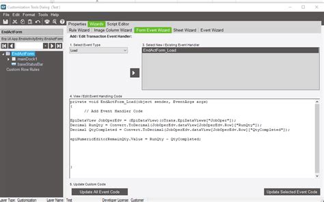 script editor mes customization calculation page 2 epicor erp 10