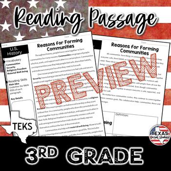 TEKS 3 2A History Reasons For Forming Communities Texas 3rd Grade SS