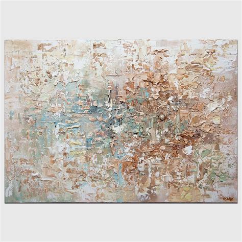 Neutral Abstract Art On Canvas Pastel Abstract Painting
