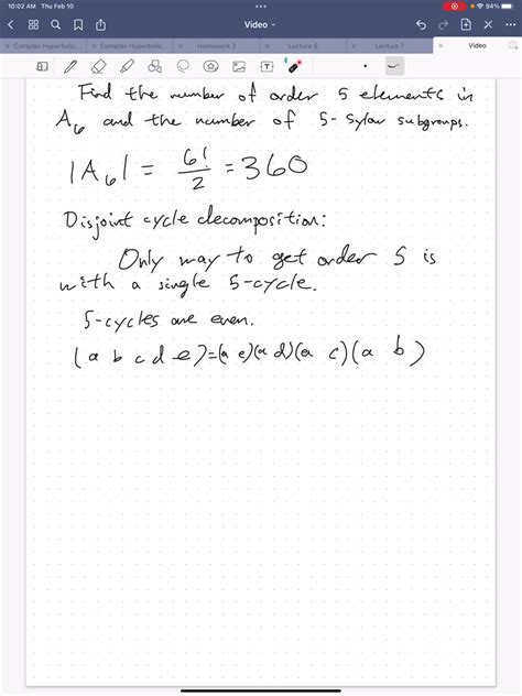SOLVED Let The Alternating Group A Its Order Is Calculate The Number Of Elements Of