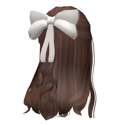 라이트 브라운 스타일리쉬 컬리 헤어 하프 업 포니테일 Roblox