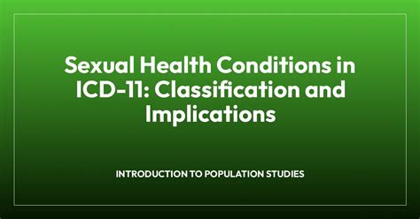 Sexual Health Conditions In Icd 11 Classification And Implications Socio Health
