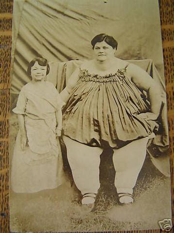 Fat Lady And Midget 1923 Sideshow Carnival Rppc Postcard 41000820