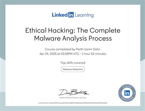 Cybersecurity Malwareanalysis Ethicalhacking Lifelonglearning… Parth Samir Dalvi