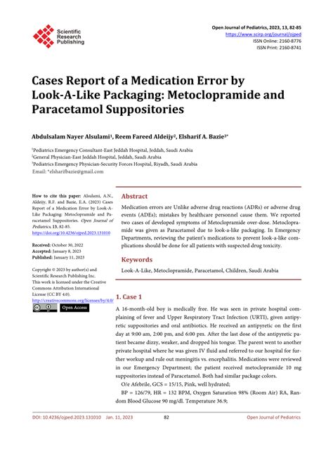 Pdf Cases Report Of A Medication Error By Look A Like Packaging
