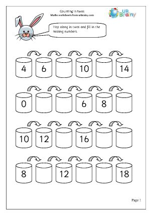 Preview Of Worksheet Counting In Twos