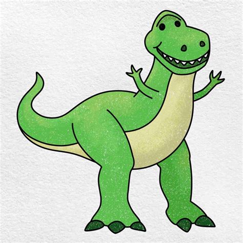 How To Draw Rex Toy Story Helloartsy