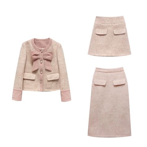 기간한정특가⏰ 오리털90 ️ 양모🐑 체리블라썸 덕다운 체크 패딩투피스 모직자켓 롱스커트셋업 에이블리