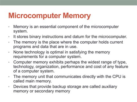 computer architecture memory system ppt