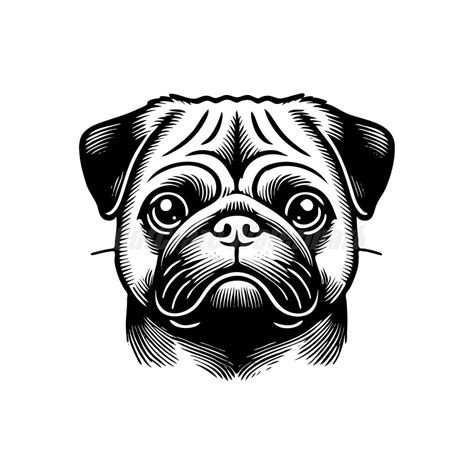 Vector Stencil Pug Svg Dxf And Png Files Instant Digital Downloads Etsy