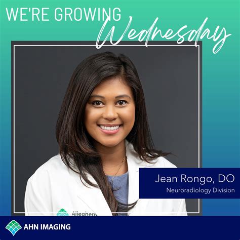 Please Join Us In Welcoming Dr Jean Rongo To The Ahn Imaging