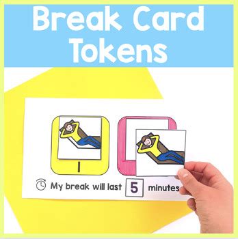 Break Cards Chart For Emotional Regulation And Classroom Management