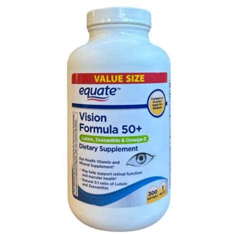 Equate Vision Formula 50 300 Soft Gels Dietary Supplement Omega 3