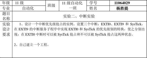 嵌入式技术及应用实验中断实验报告word文档在线阅读与下载无忧文档