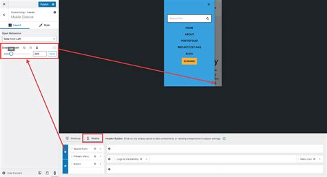 neve header builder on mobile devices themeisle docs