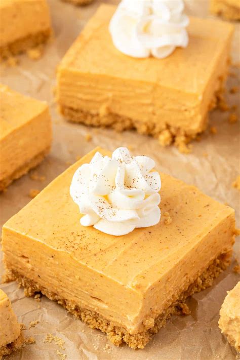 Easy No Bake Pumpkin Cheesecake Bars 15 Minute Prep