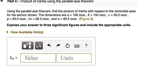 Part C Product Of Inertia Using The Parallel Axis Theorem Using The Parallel Axis Theorem
