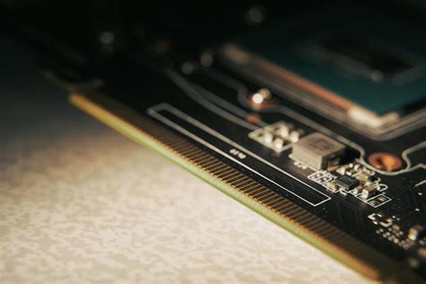 Premium Photo Macro Close Up Shot Of Pcie Interface On The Logic