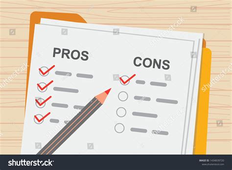 Pros Cons Concept Decision Making Process Stock Vector Royalty Free